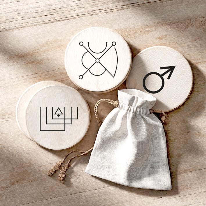 Qamea & Sigils of Mars Vector Symbol Set: Occult Martian Seals (digital ...
