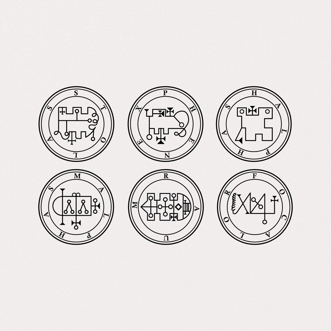 Demons of Ars Goetia Part 2 Svg Bundle, Magic Amulet Svg, Demon Spell ...