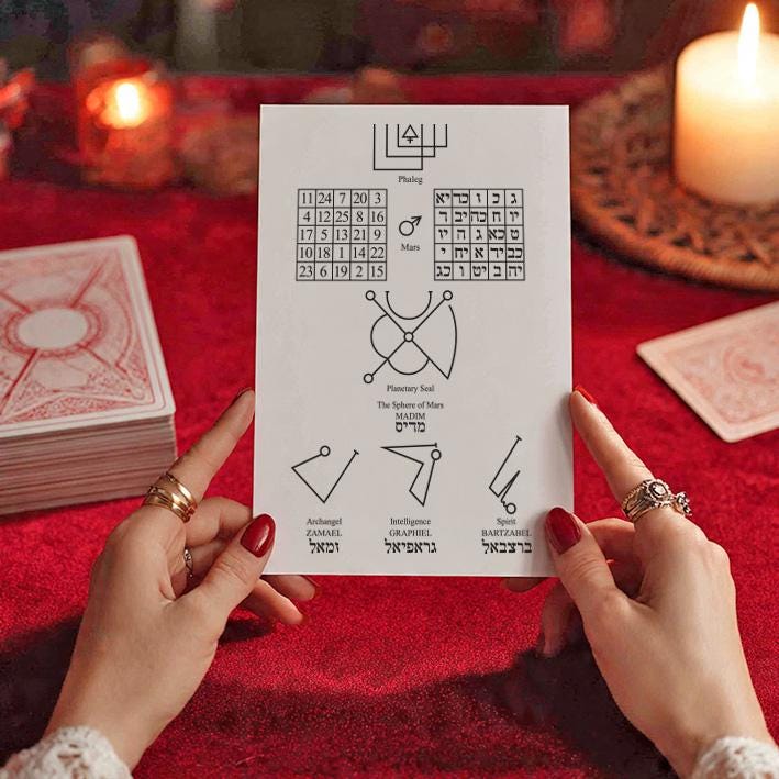 Qamea & Sigils of Mars Vector Symbol Set: Occult Martian Seals (digital ...