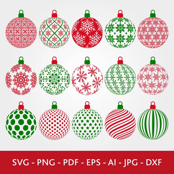 Christmas Balls Svg - Etsy