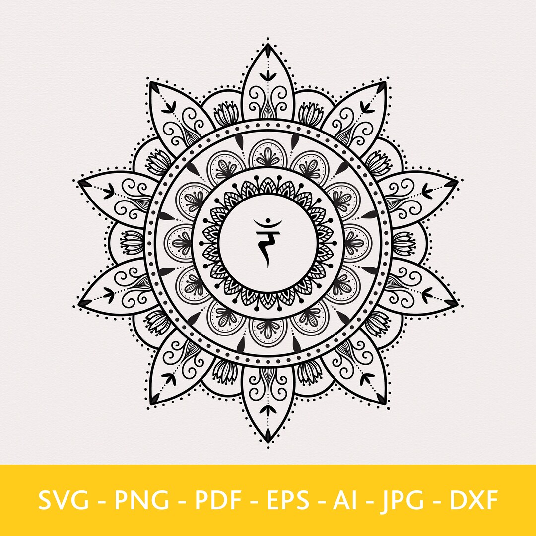 Solar Plexus Chakra Mandala: Laser Cut Files, Vector PNG (digital ...