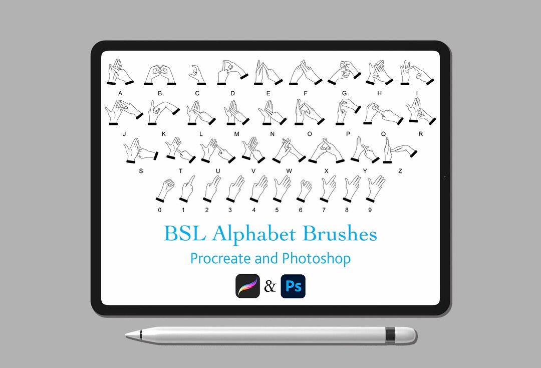 Procreate BSL Alphabet Brushes British Sign Language - Etsy