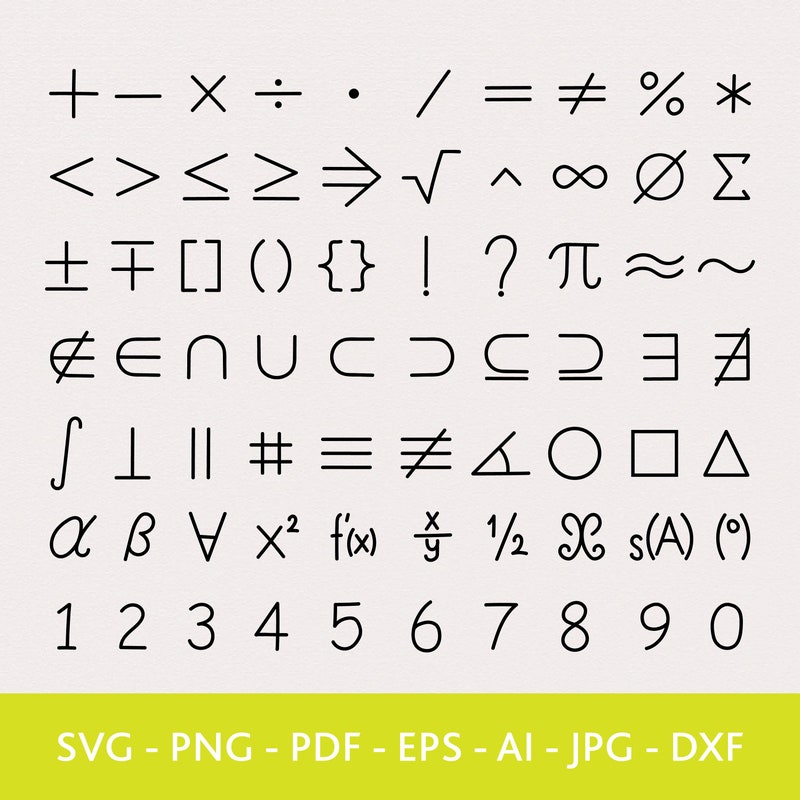 Math Svg - Etsy