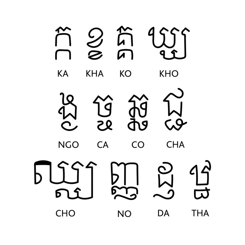 Khmer Alphabet Svg Cut File Cricut Hand Drawn - Etsy
