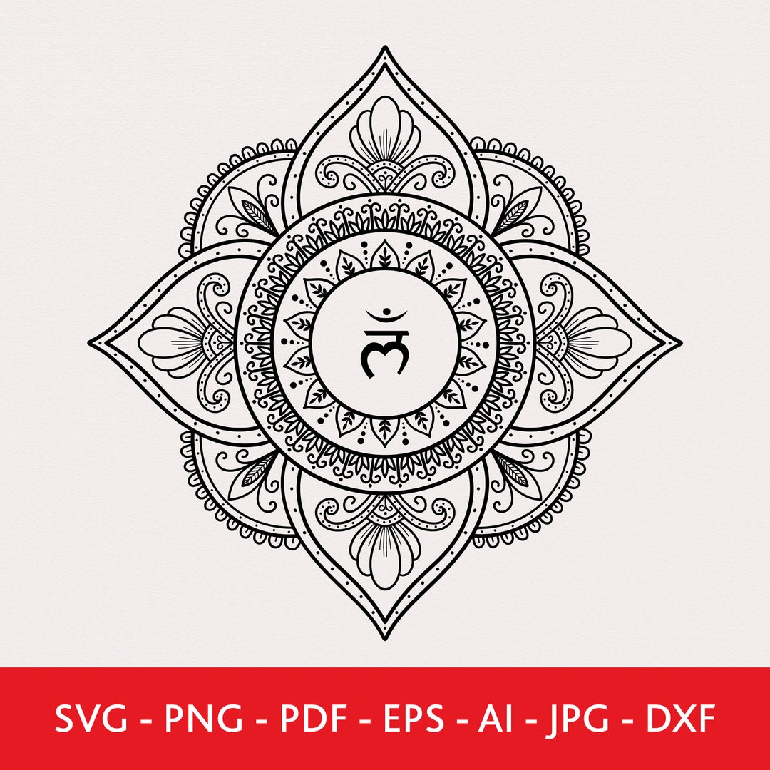 Root Chakra Mandala, Chakra SVG, Hand Drawn, Chakra Wall Art, PNG ...