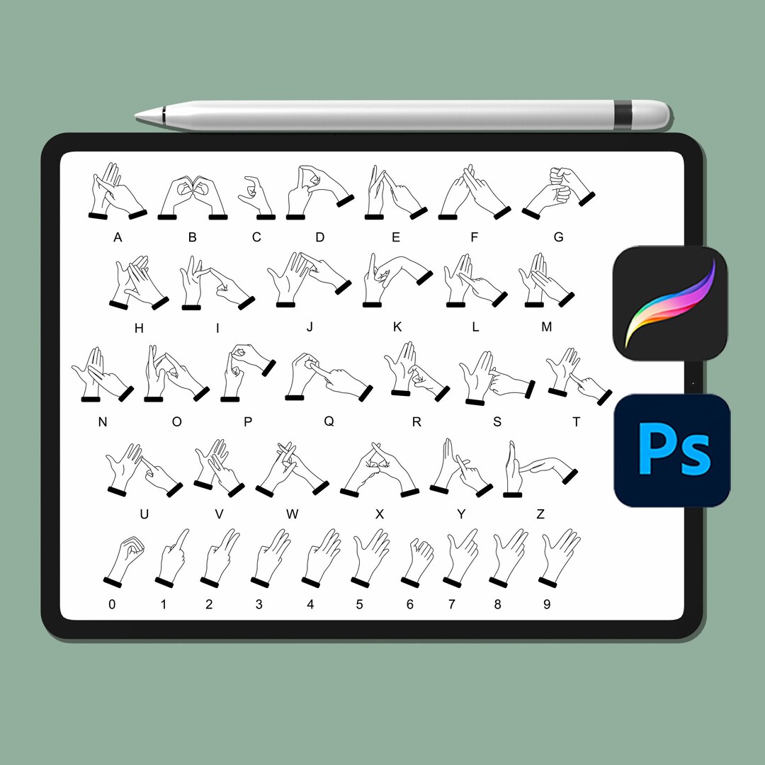 Procreate BSL Alphabet Brushes: British Sign Language (digital Download ...