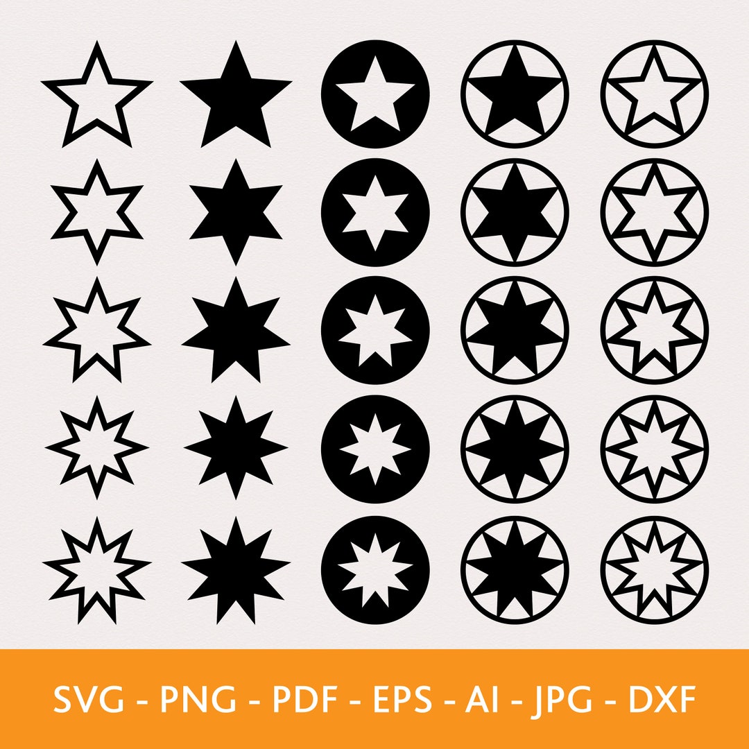 Stars Bundle Svg, Star Vector Files, Star Clip Art, Pentagram Svg ...
