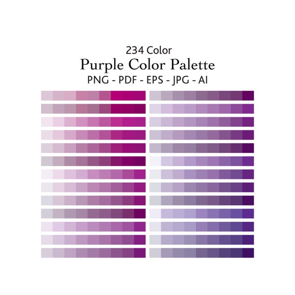 Purple Color Palette - Etsy