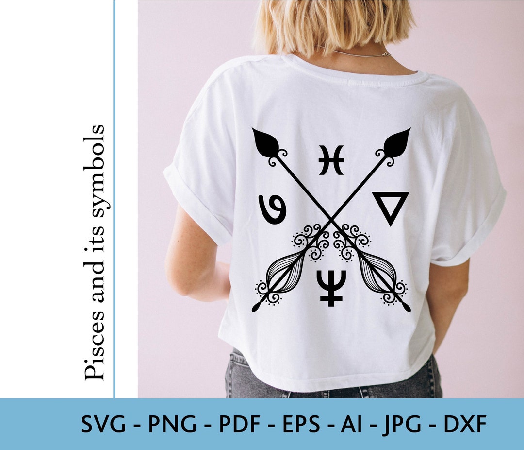 Horoscope SVG Pisces Svg Cross Arrow Svg Astrology Png - Etsy