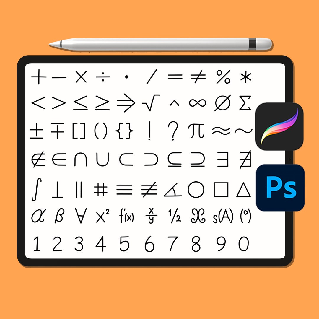 Math Symbol Brushes: Procreate & Photoshop Brushes (digital Download ...