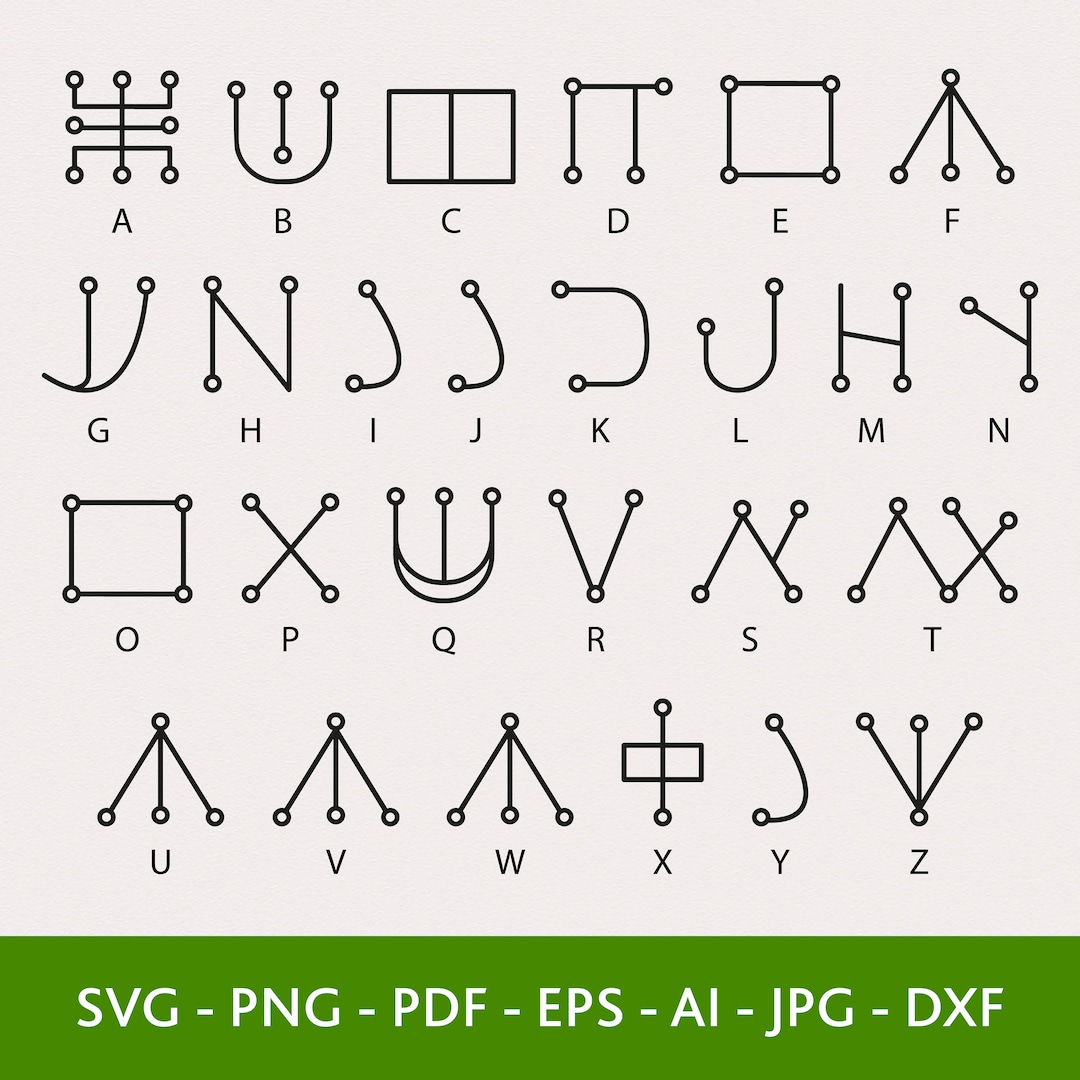 Malachim Alphabet Svg, Pagan Alphabet Svg, Witch's Alphabet, Cut File ...