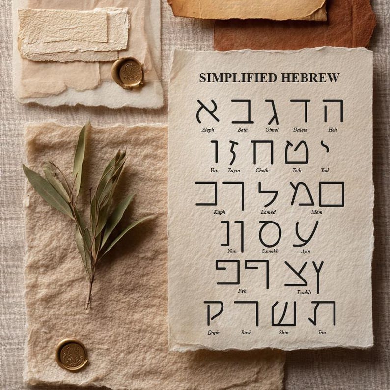 Hebrew Alphabet Alphabet Vector Letter Set — NOT a Font (No TTF/OTF ...