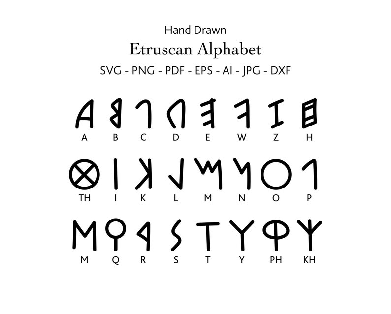 Etruscan Alphabet Svg Cut File Cricut Hand Drawn - Etsy Australia