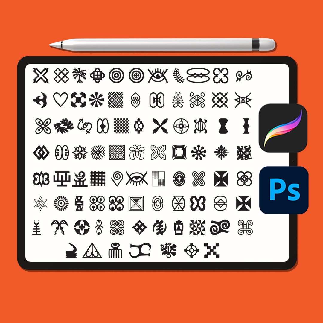 Procreate Adinkra Symbols Part 1 Brushes, Photoshop Stamps, Procreate ...