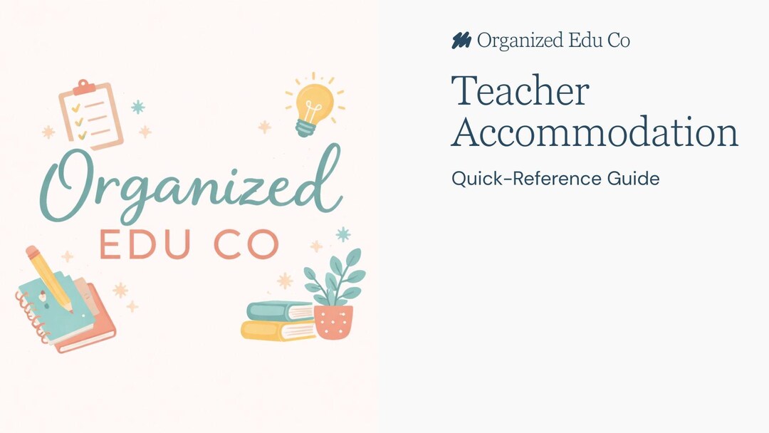 Teacher Accommodation Quick Reference Guide | Classroom Accommodations ...