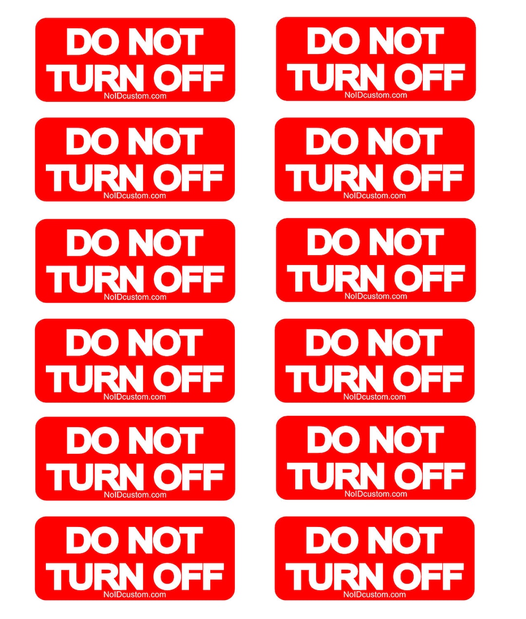 12 X Do Not Turn off Stickers | Do Not Turn off Stickers - Etsy Australia