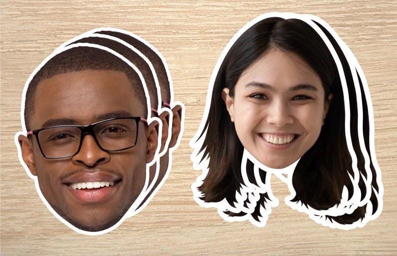 Custom Face Sticker Your Face Sticker Emote Sticker Birthday Face ...