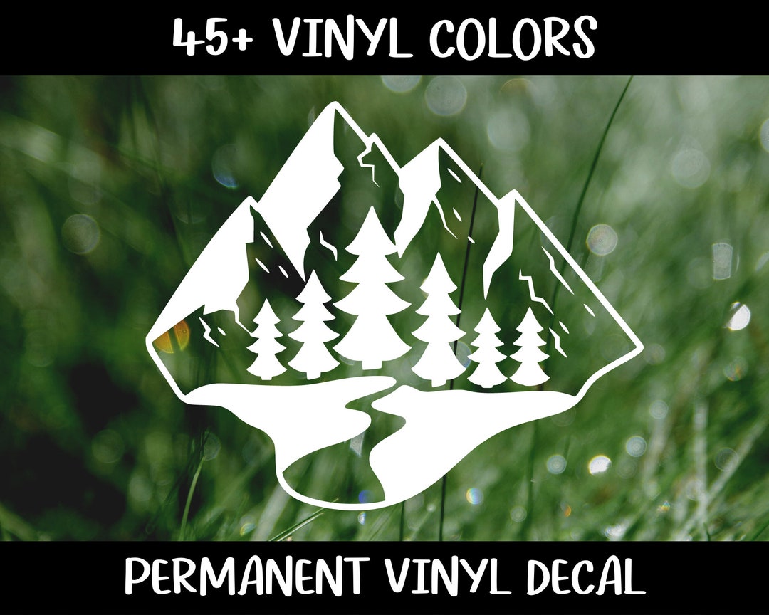 Mountains Vinyl Decal, Car Decal, Laptop Decal, Water Bottle Decal ...