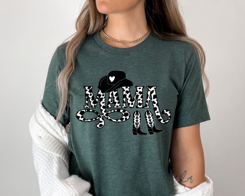 Western Mama Cow Print Iron on Decal HTV Transfer Mom Heat - Etsy