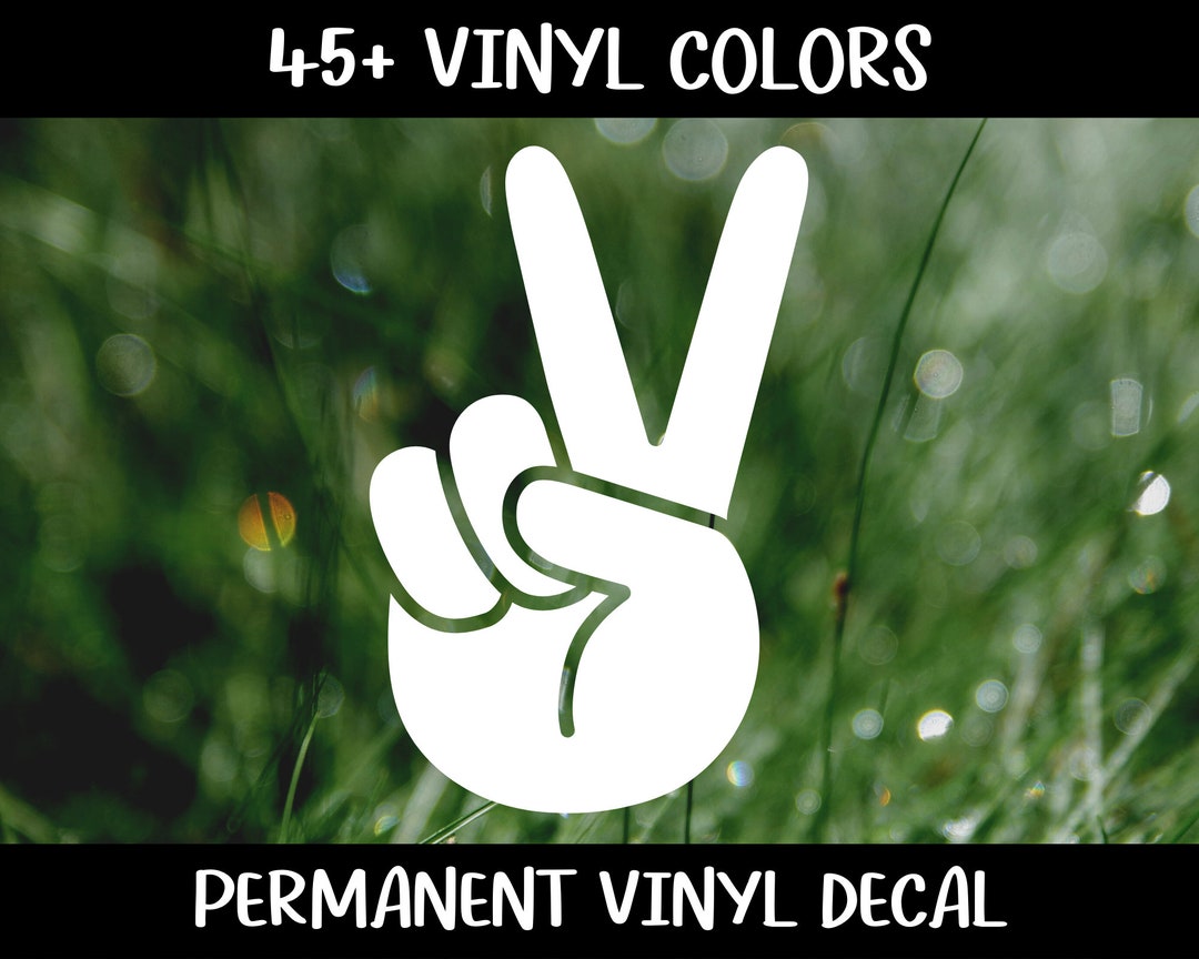 Peace Hand Vinyl Decal, Car Decal, Laptop Decal, Water Bottle Decal ...
