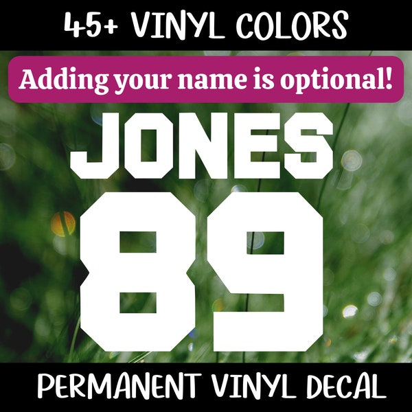 Custom Varsity Number Decal - Etsy