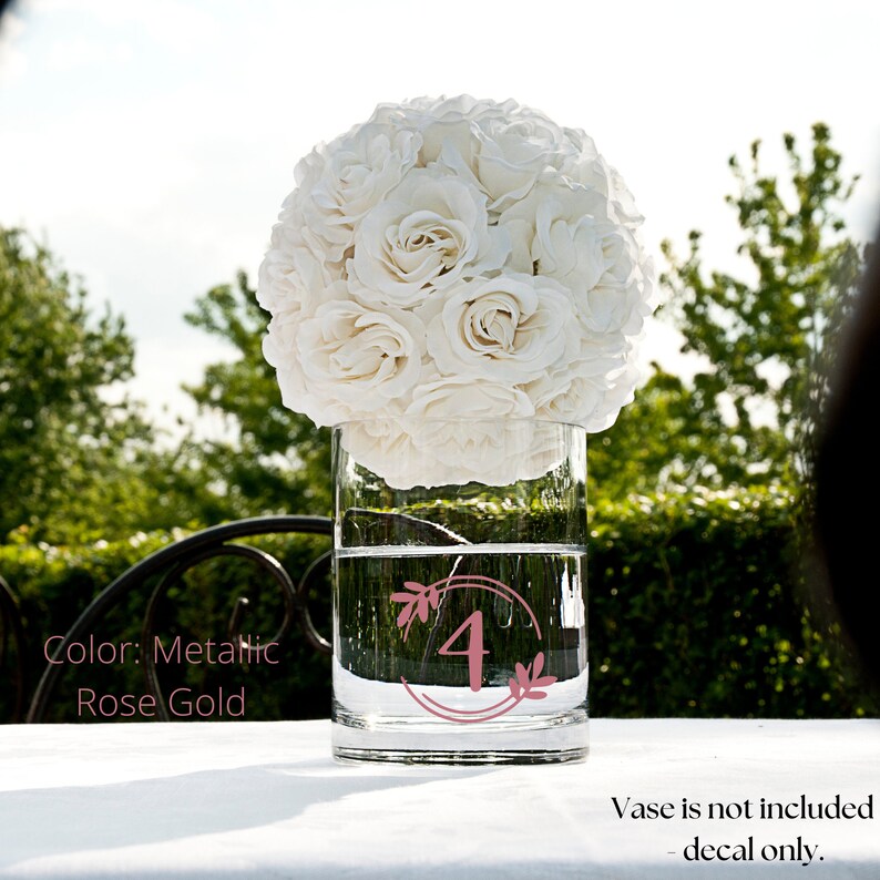 Table Number Vinyl Decals Wreath Table Numbers Wedding Table - Etsy