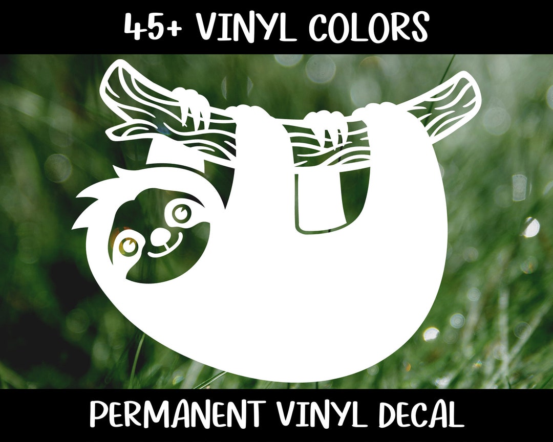 Sloth Vinyl Decal, Car Decal, Laptop Decal, Water Bottle Decal, Sloth ...