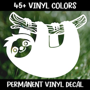 Sloth Vinyl Decal, Car Decal, Laptop Decal, Water Bottle Decal, Sloth ...