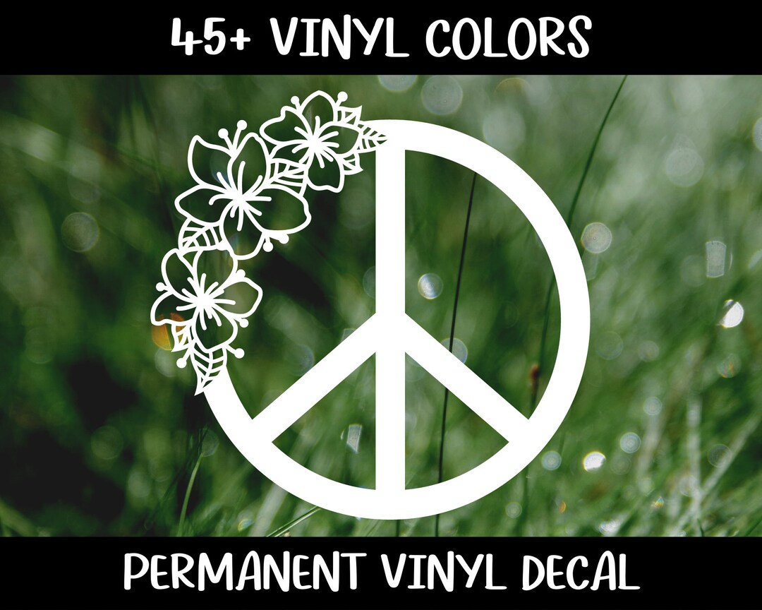 Laptop Wall Decal Peace Sign Vinyl Decal Sticker - 3x3 Inch Green ...