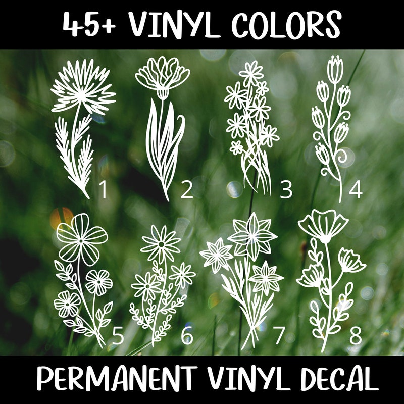 Floral Decal - Etsy
