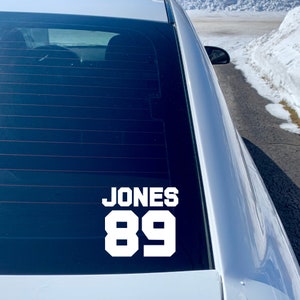 Sports Name and Number Decal, Car Decal, Laptop Decal, Water Bottle ...