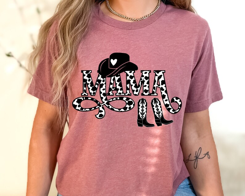 Western Mama Cow Print Iron on Decal HTV Transfer Mom Heat - Etsy