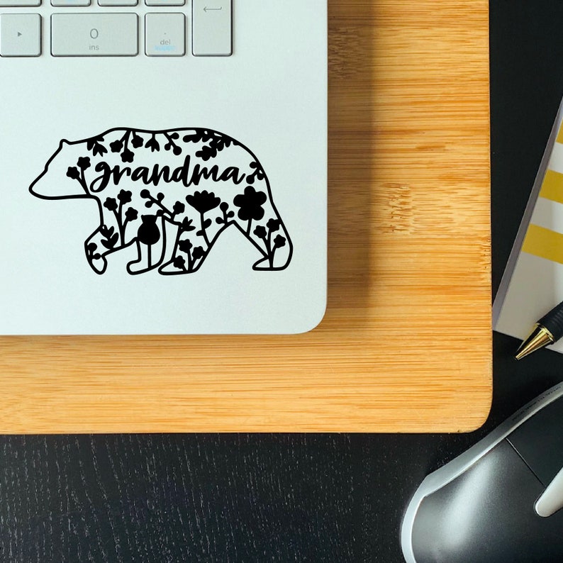 Custom Text Bear Vinyl Decal Car Decal Laptop Decal Water - Etsy