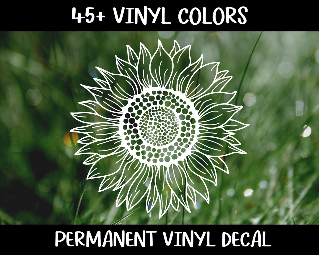 Sunflower Vinyl Decal, Car Decal, Laptop Decal, Water Bottle Decal ...
