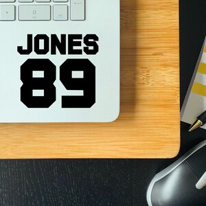 Sports Name and Number Decal, Car Decal, Laptop Decal, Water Bottle ...