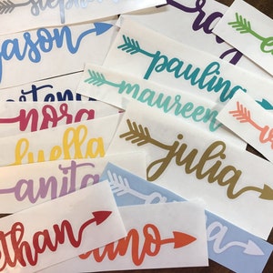 Personalized Name Decal, Arrow Name Decal, Decal, Name Sticker, Vinyl ...