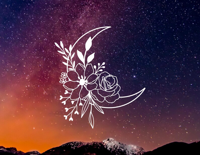 Moon Decal Crescent Moon Decal Decal for Laptop Car Decal - Etsy