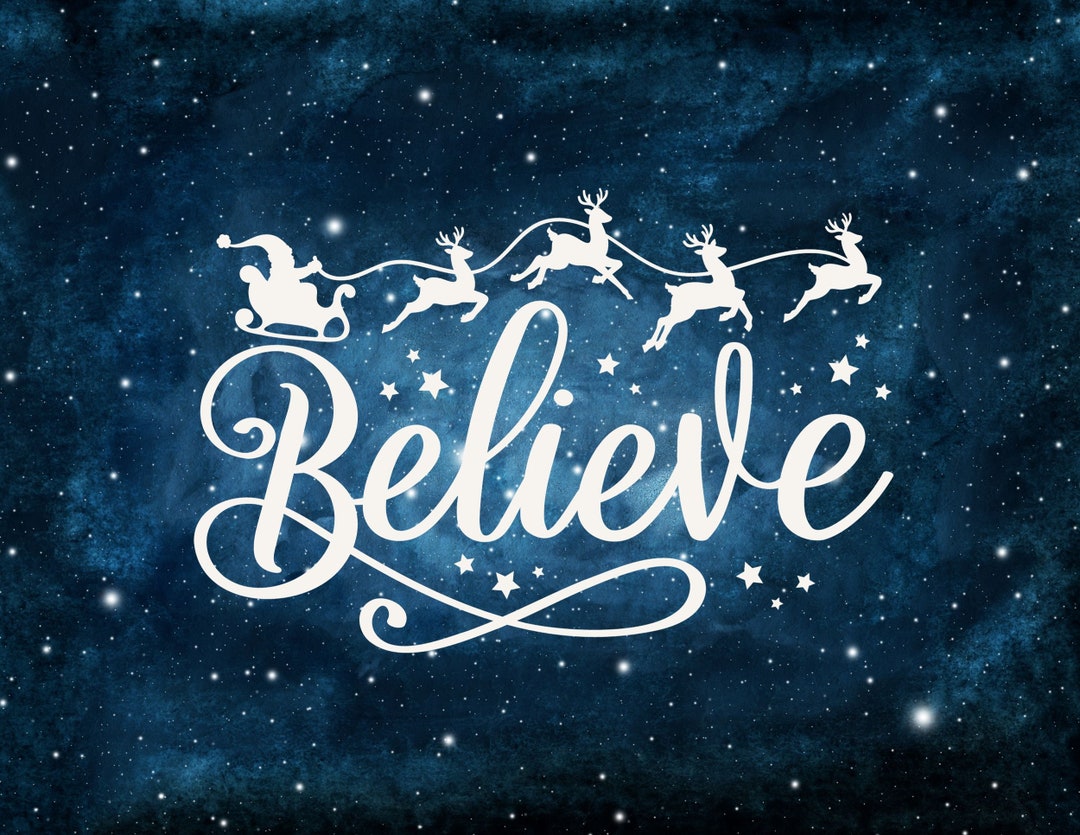 Christmas Decal, Believe Decal, Winter Decal, Holiday Decal, Santa ...