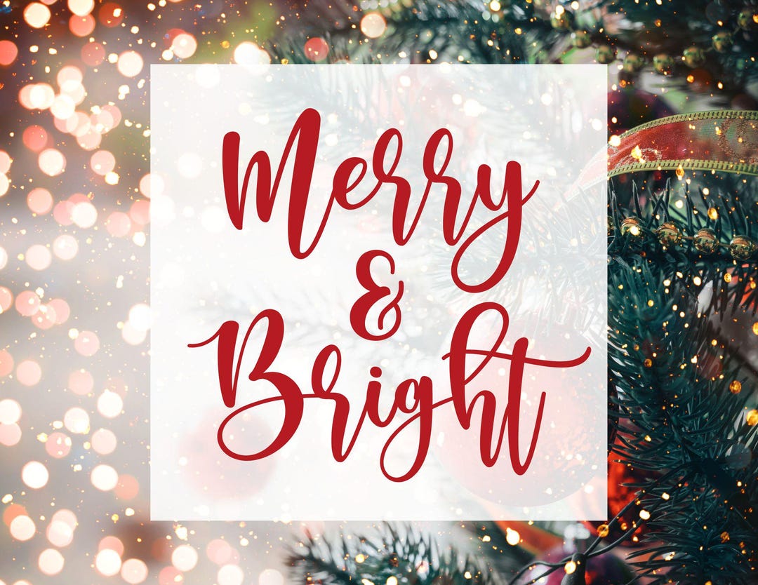 Merry and Bright Decal, Christmas Decal, Decal for Christmas Decor ...