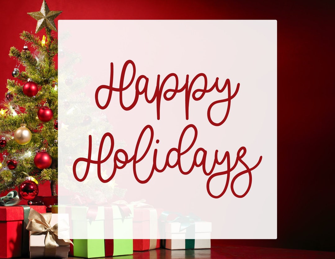 Happy Holidays Decal, Christmas Decal, Winter Decal, Holiday Decal ...