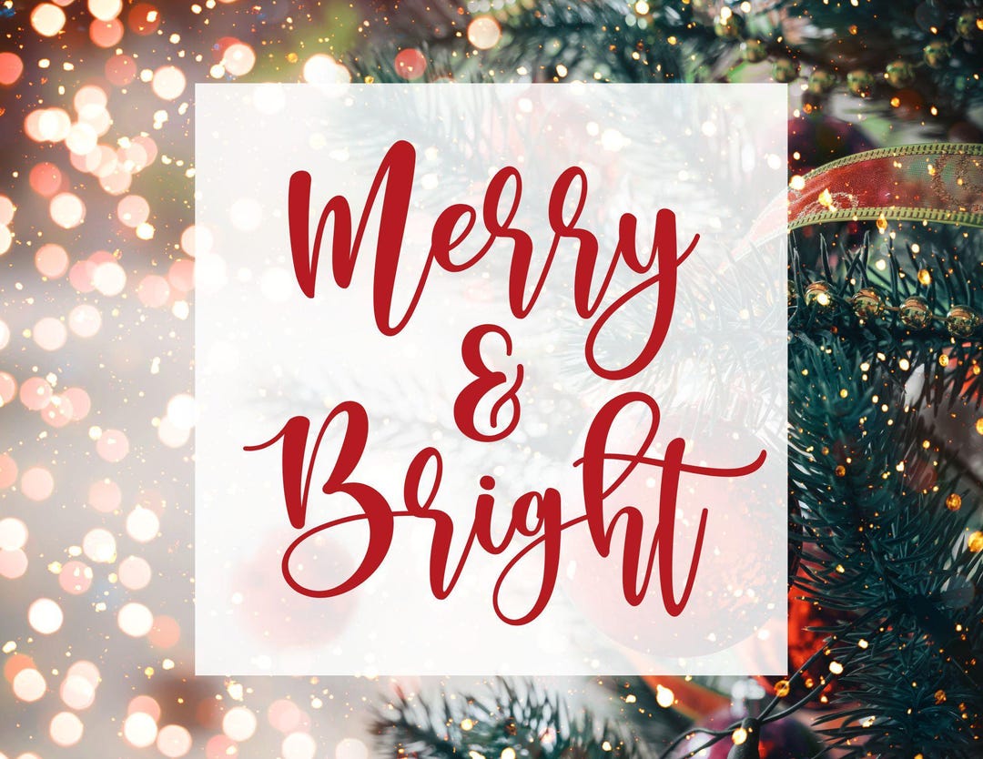 Merry and Bright Decal, Christmas Decal, Decal for Christmas Decor ...