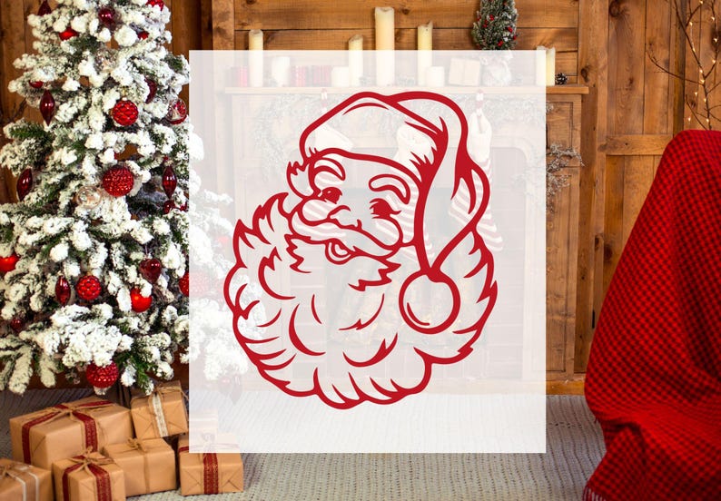 Christmas Decal, Santa Decal, Winter Decal, Holiday Decal, Retro ...