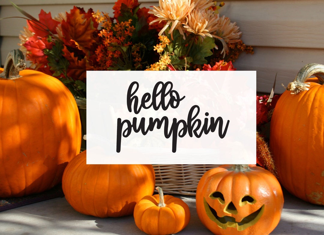 Hello Pumpkin Fall Pumpkin Decal, Fall Home Decor, Fall Decal, Fall ...