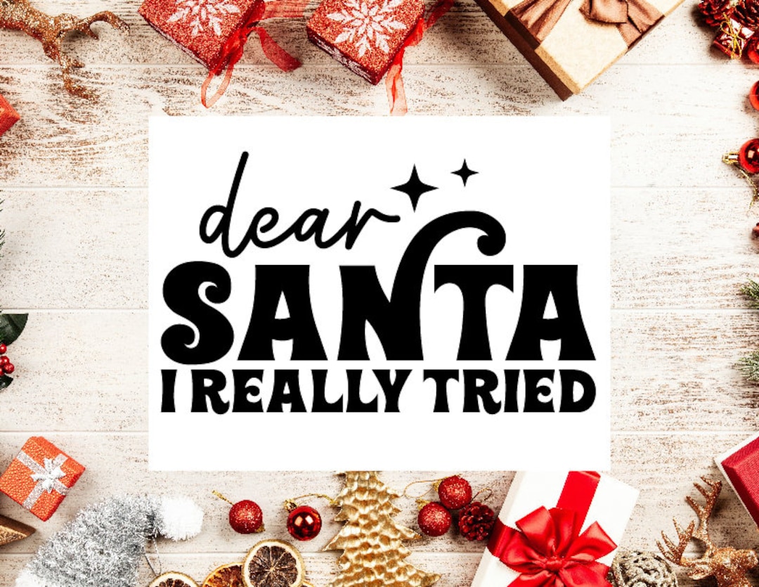 Christmas Decal, Dear Santa Decal, Winter Decal, Holiday Decal, Retro ...
