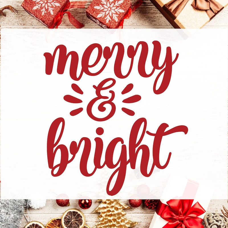Merry Bright Decal - Etsy
