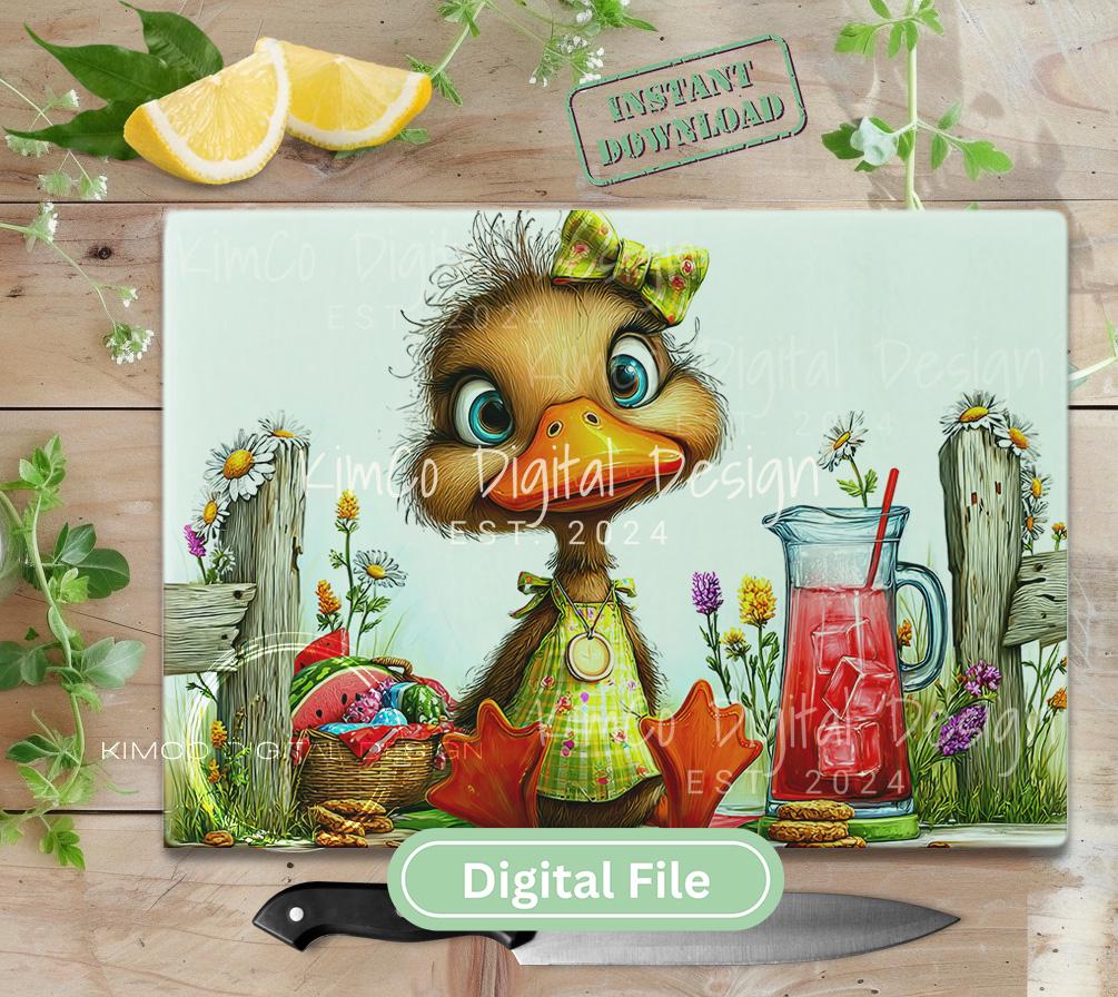 Quirky Sublimation Cutting Board PNG | Digital Kitchen Decor | Cute ...