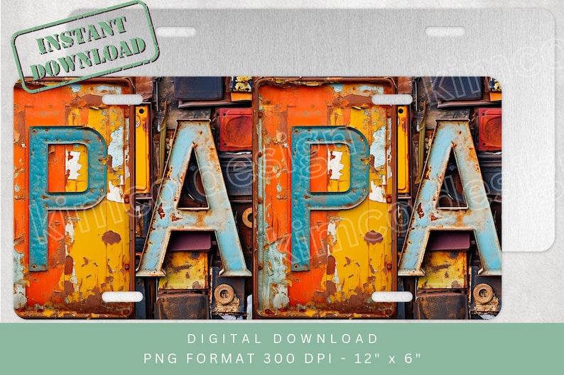 Papa License Plate PNG Sublimation License Plate Instant Download Png ...