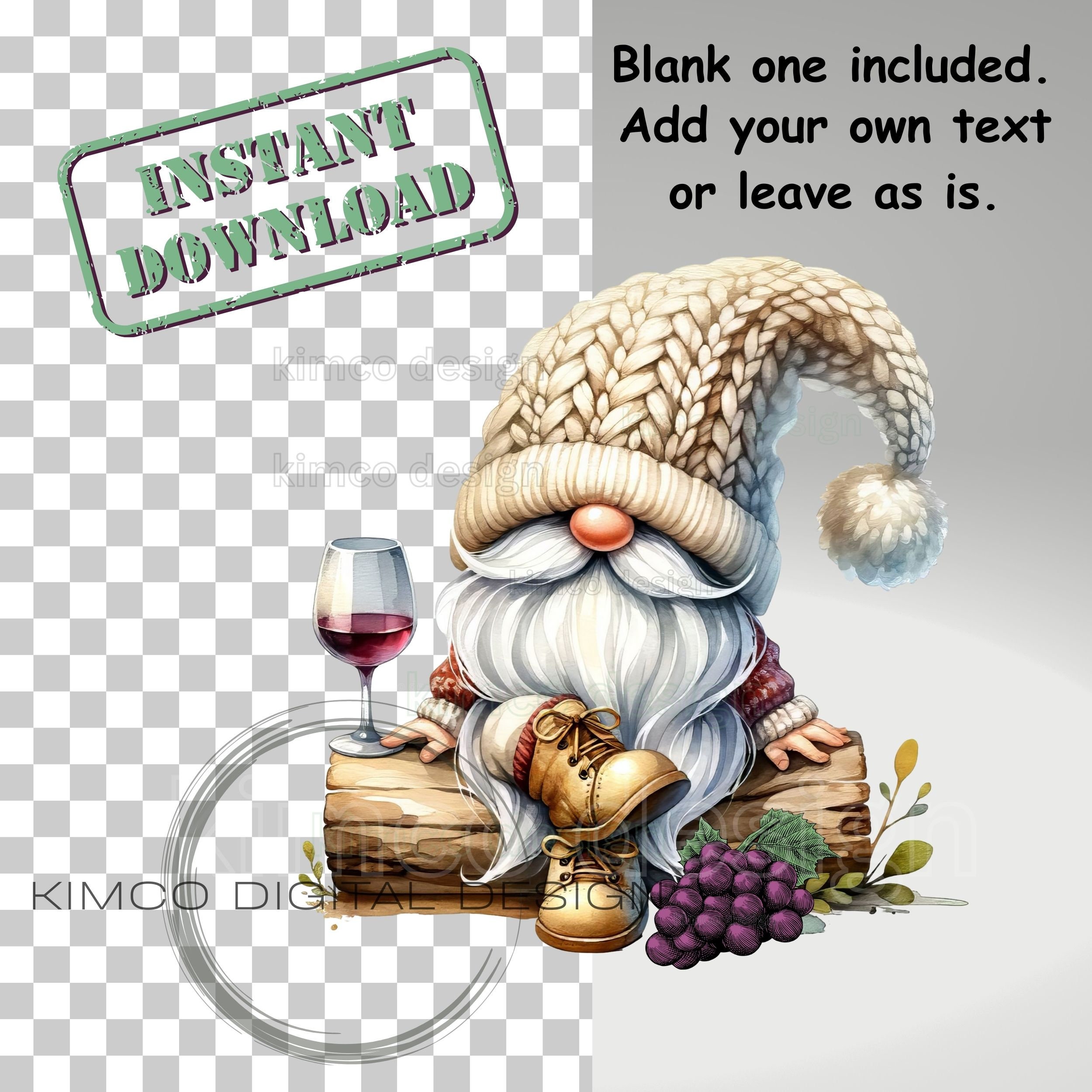 Wine Gnome Png Digital Download Wine Gnome Sublimation Wine Gnomes ...