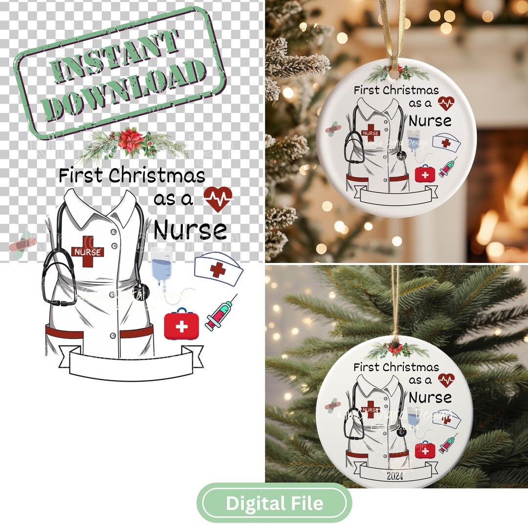 First Christmas as a Nurse PNG, Healthcare Worker PNG, Christmas ...