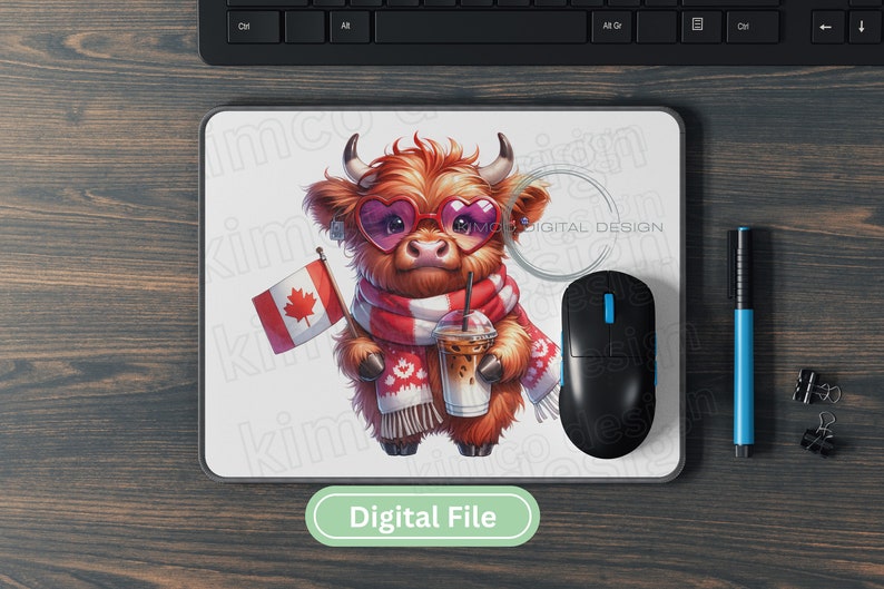 Canadian Highland Cow Sublimation, Cute Cow Png Clipart, Love Canada ...